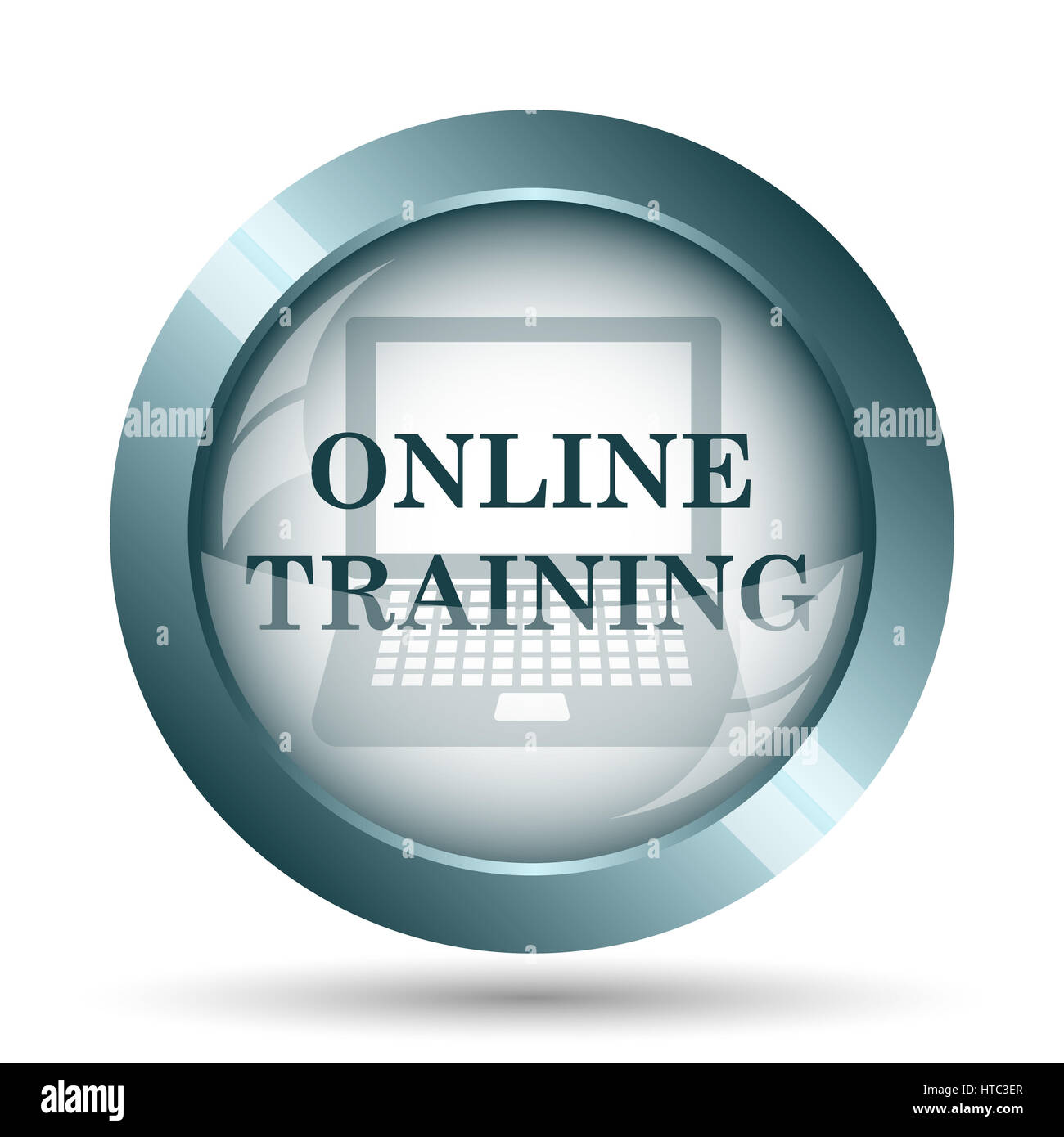 Online training icon. Internet button on white background Stock Photo ...