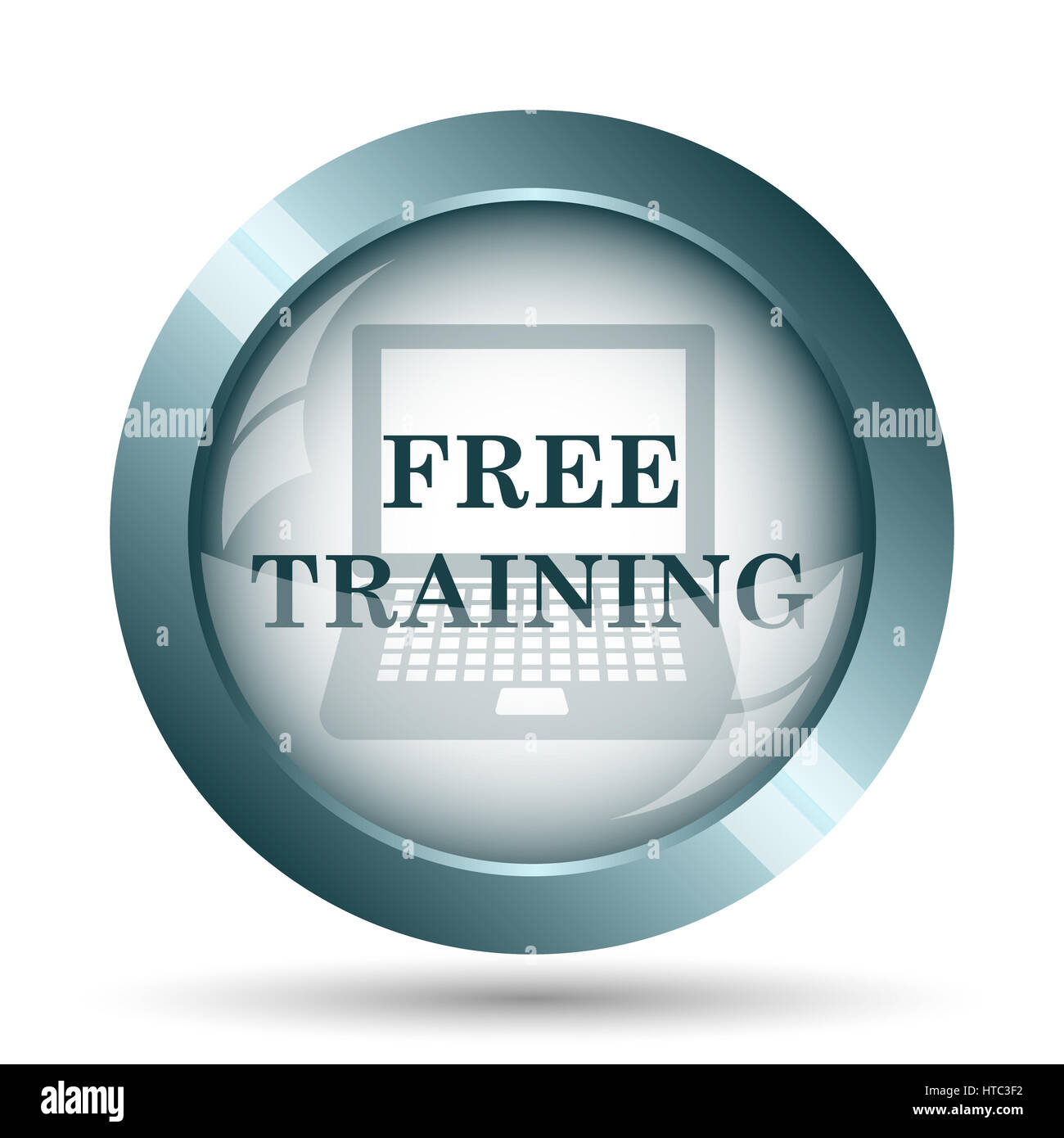 Free training icon. Internet button on white background Stock Photo - Alamy