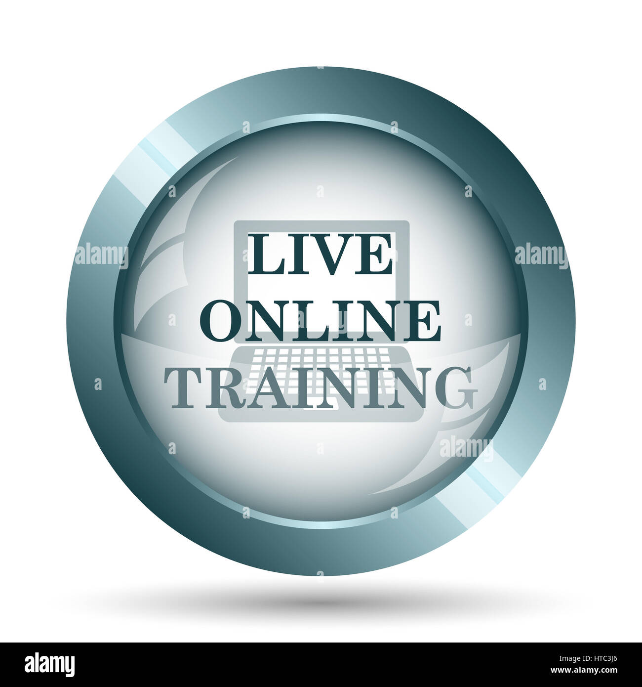 Live online training icon. Internet button on white background Stock ...