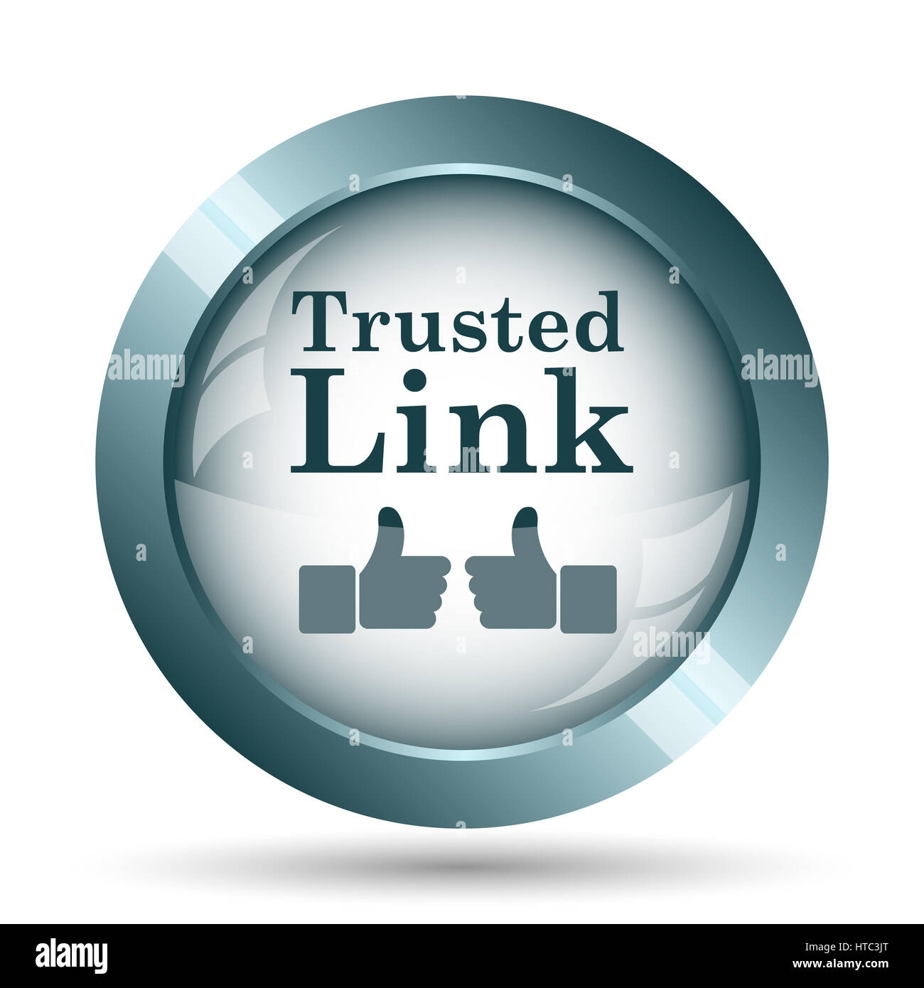 Trusted link icon. Internet button on white background Stock Photo - Alamy