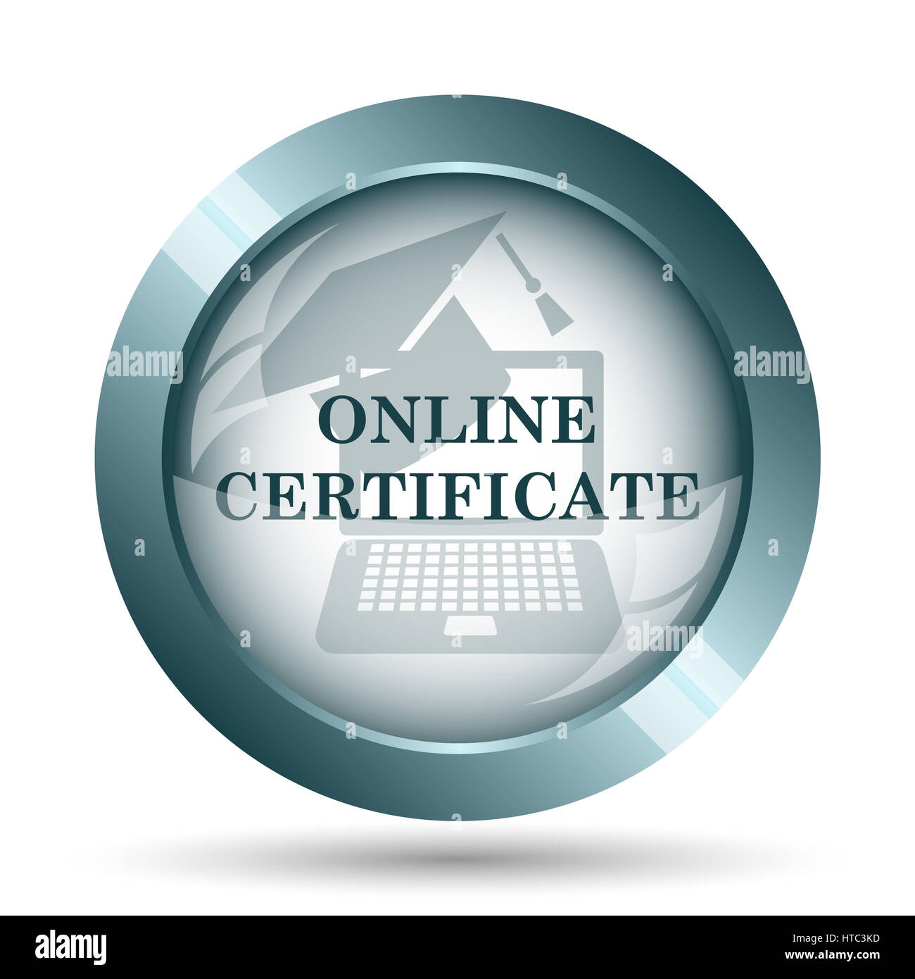 Online certificate icon. Internet button on white background Stock ...