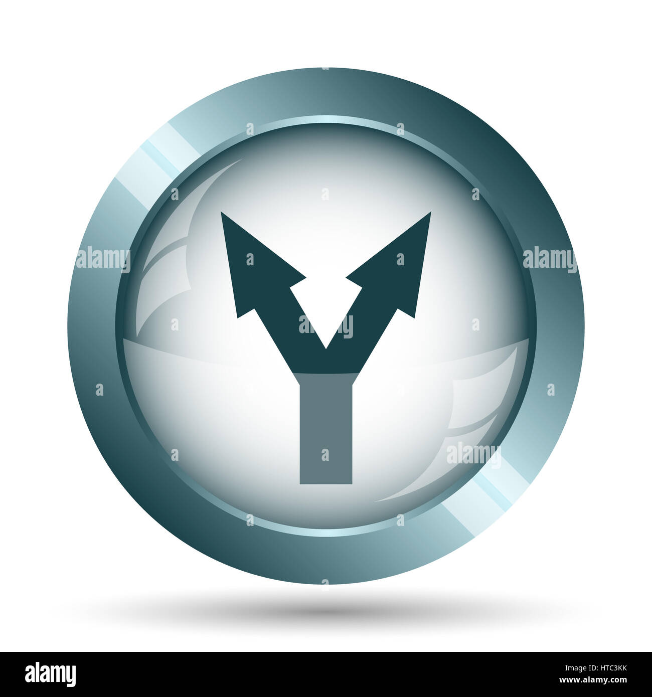 Split arrow icon. Internet button on white background Stock Photo - Alamy