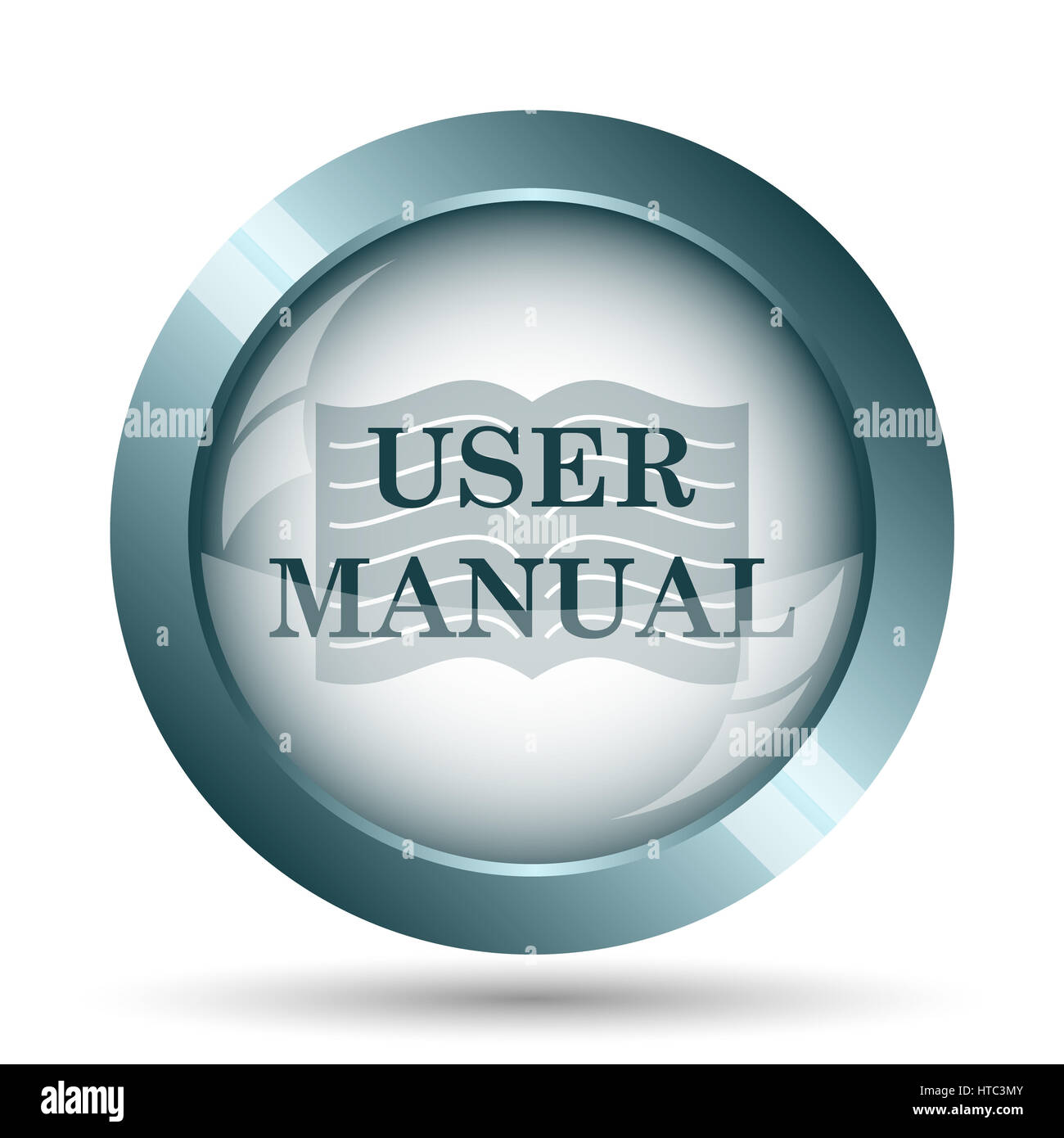User manual icon. Internet button on white background Stock Photo - Alamy