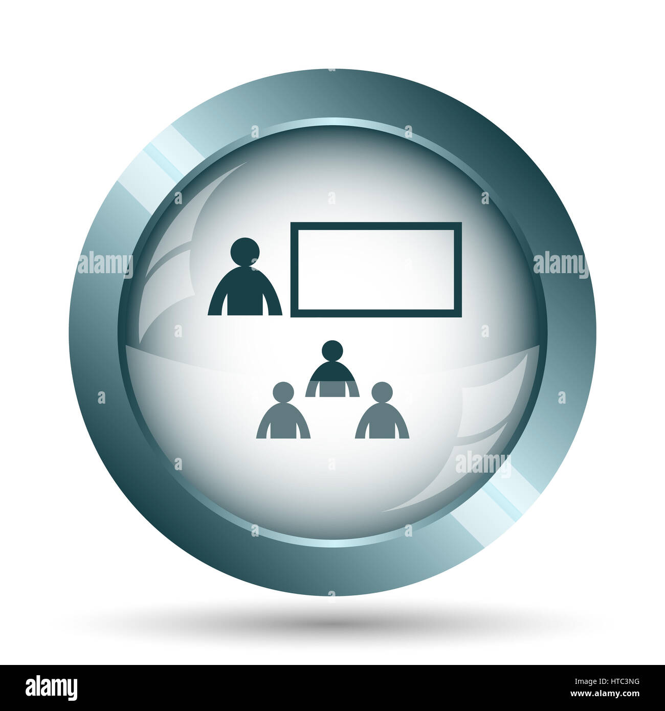 Presenting icon. Internet button on white background Stock Photo - Alamy