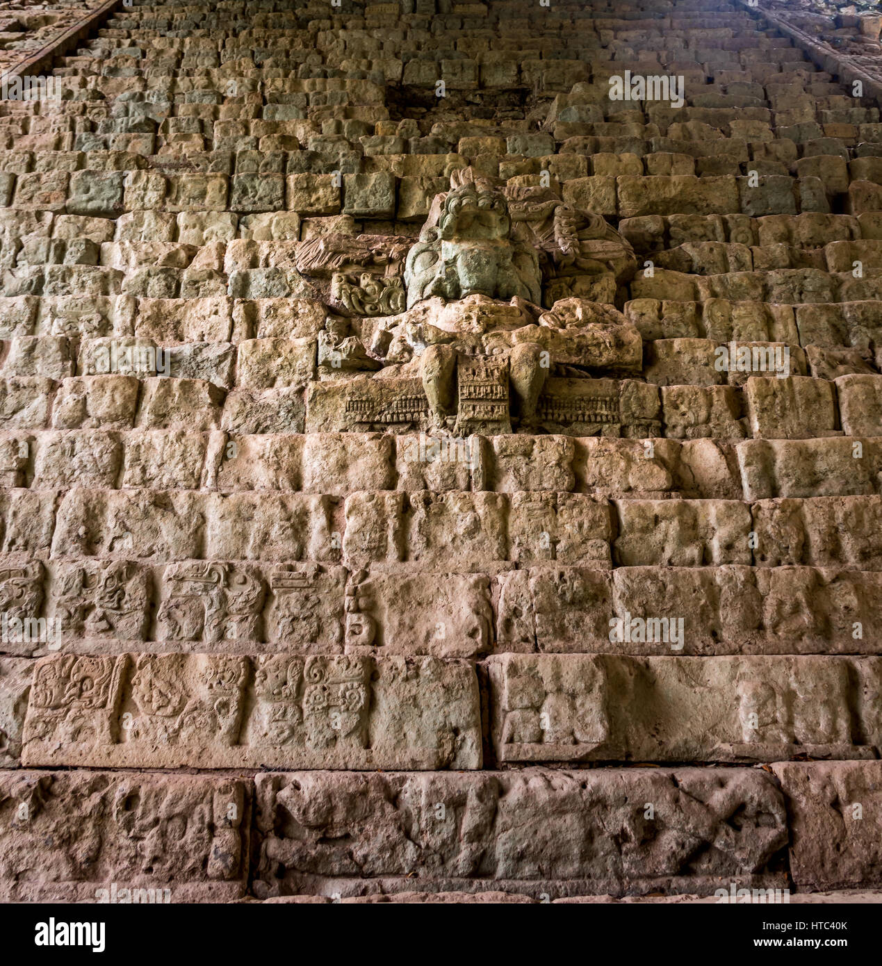 Hieroglyphic Staircase at Mayan Ruins - Copan Archaeological Site ...