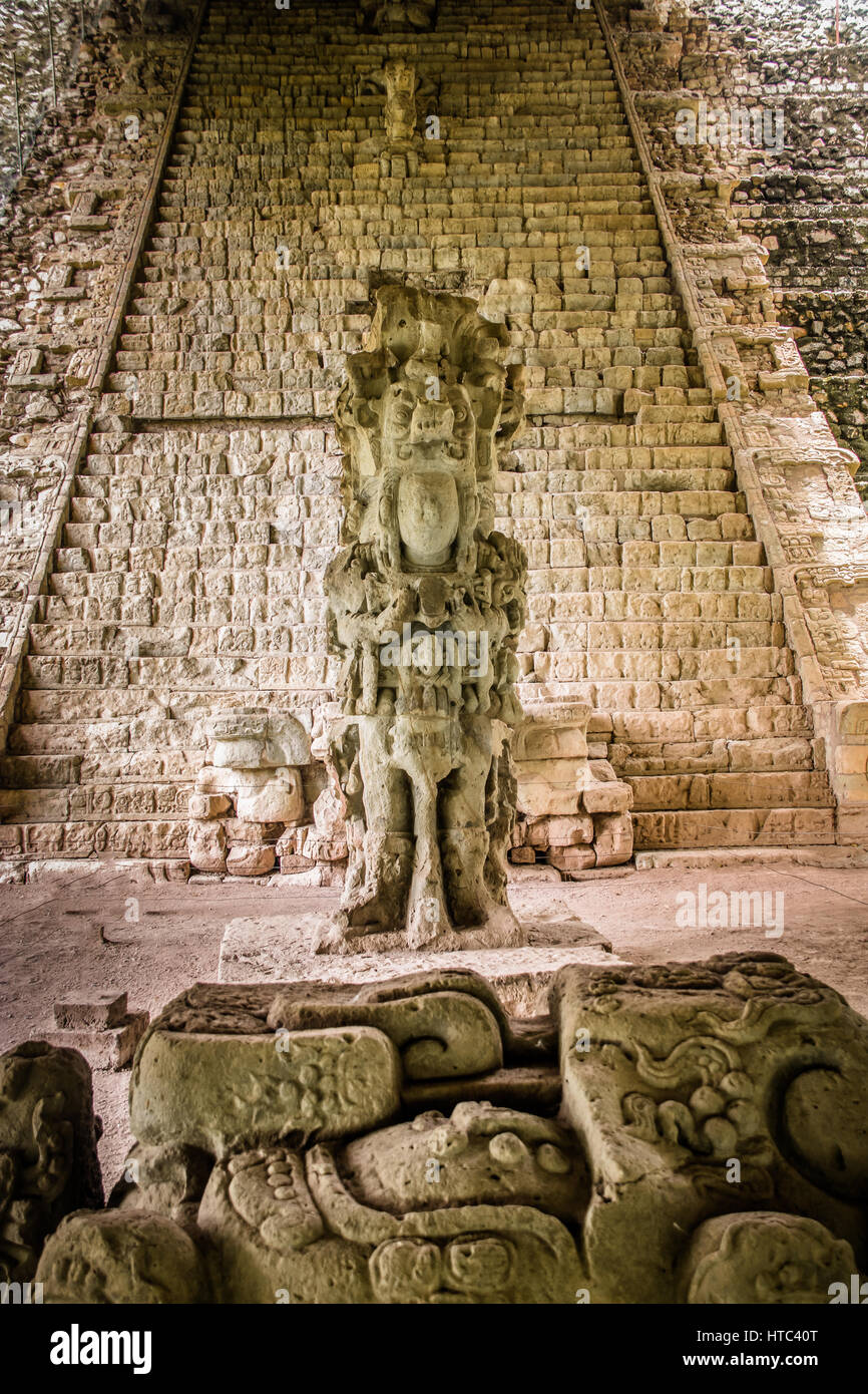 Hieroglyphic Staircase at Mayan Ruins - Copan Archaeological Site ...