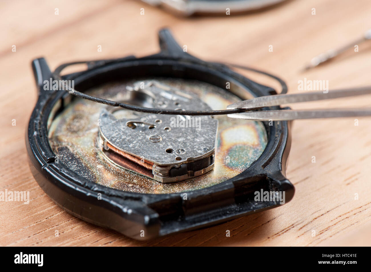 closeup the parts of watch, reparing the watch Stock Photo - Alamy