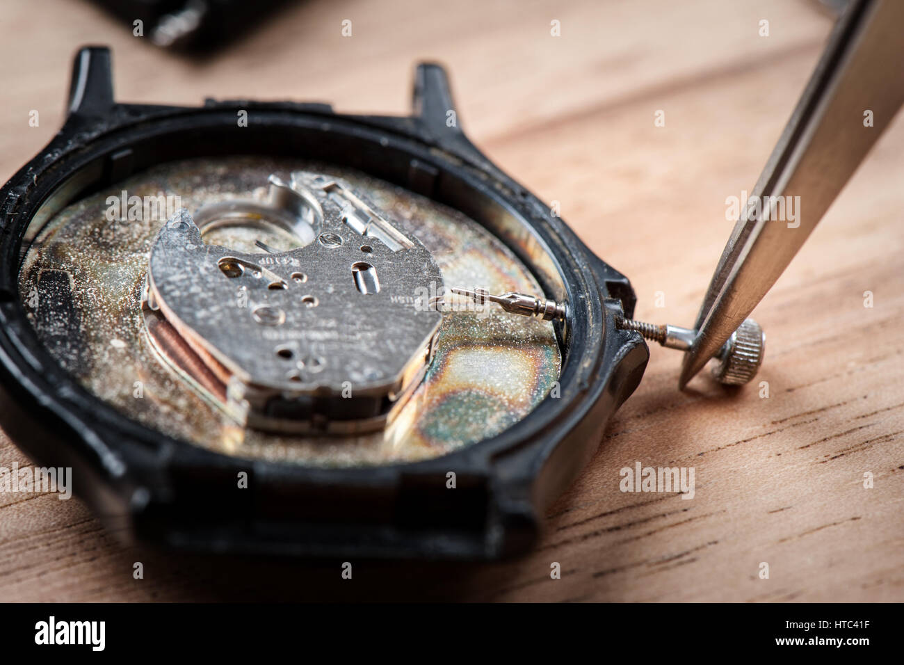 closeup the parts of watch, reparing the watch Stock Photo - Alamy