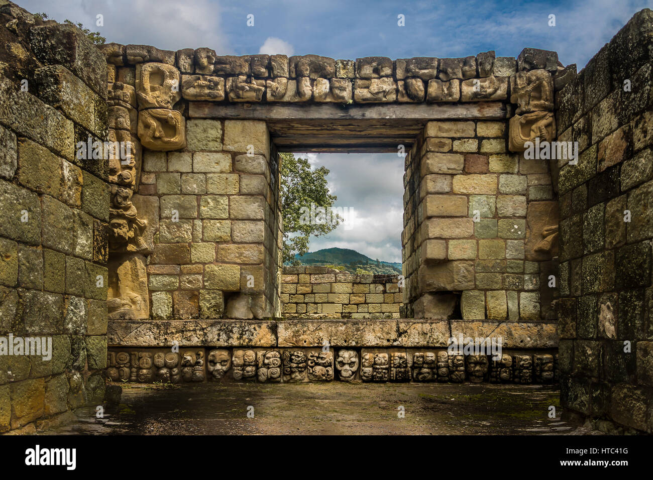 Carved detail at Mayan Ruins - Copan Archaeological Site, Honduras ...