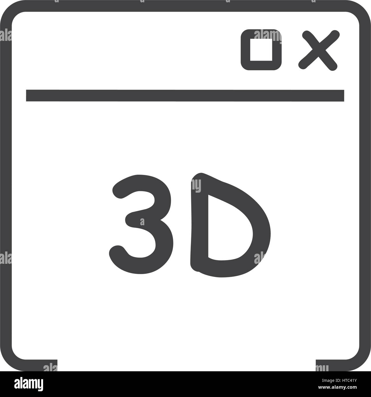 Line Style 3D print window icon Stock Vector Image & Art - Alamy