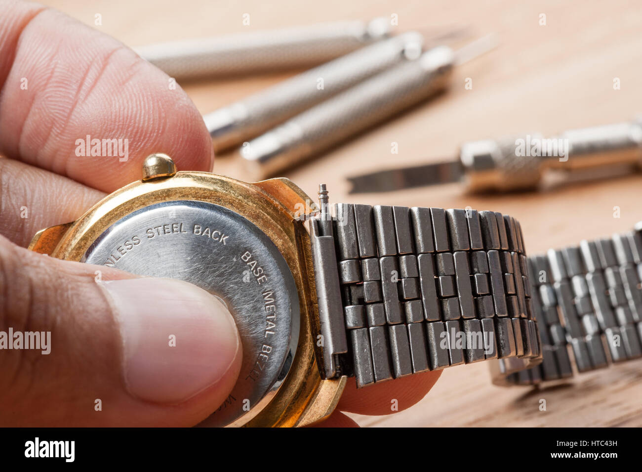 spring bar and spring bar tool, wristwatch parts Stock Photo - Alamy