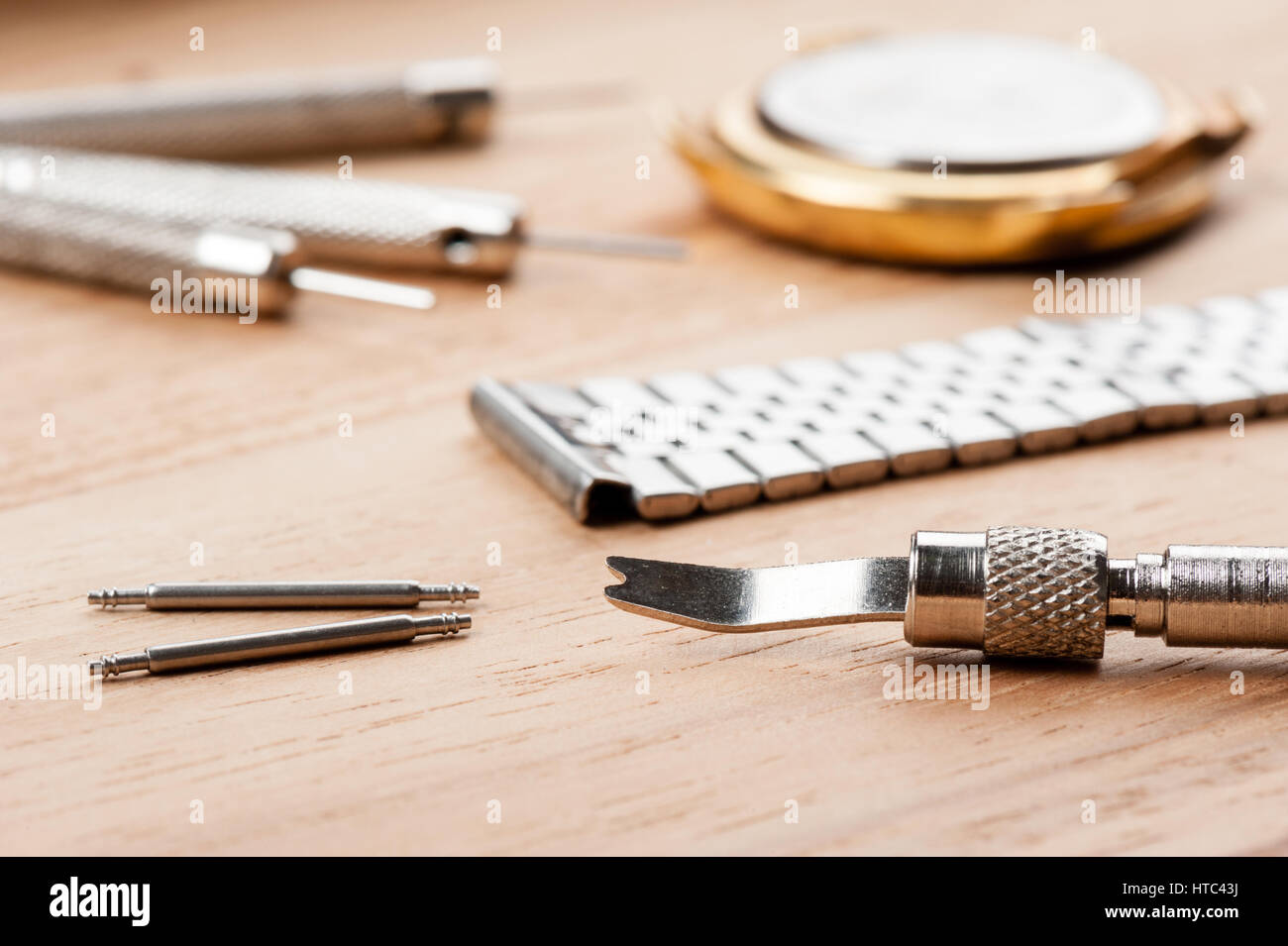 spring bar and spring bar tool, wristwatch parts Stock Photo - Alamy