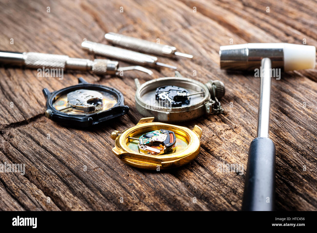 repairing the watch with special tools for watchmaker Stock Photo - Alamy