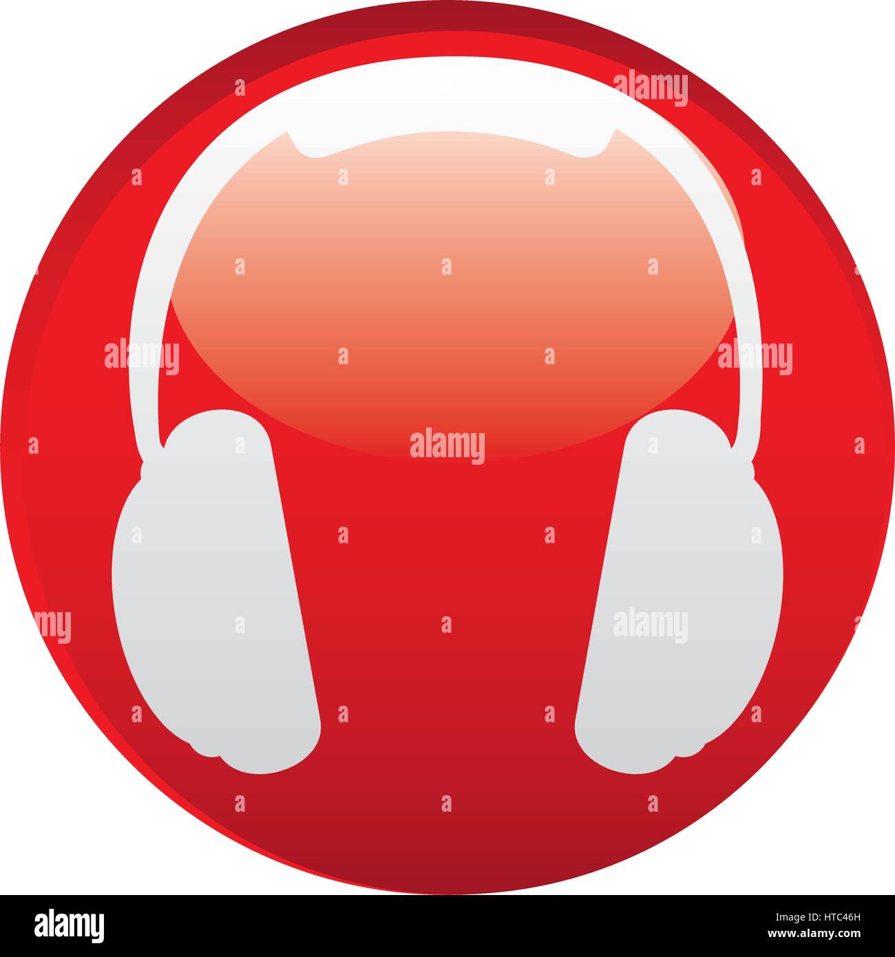 red headphone emblem icon Stock Vector Image & Art - Alamy