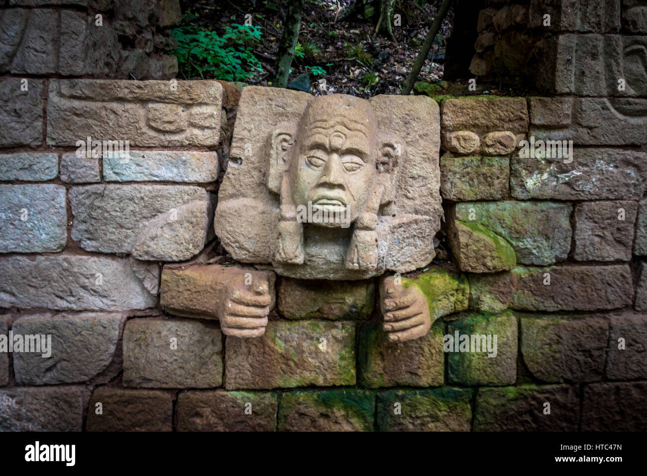Carved detail at Mayan Ruins - Copan Archaeological Site, Honduras ...