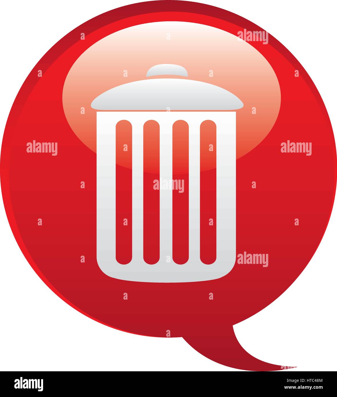 red can trash emblem icon Stock Vector Image & Art - Alamy