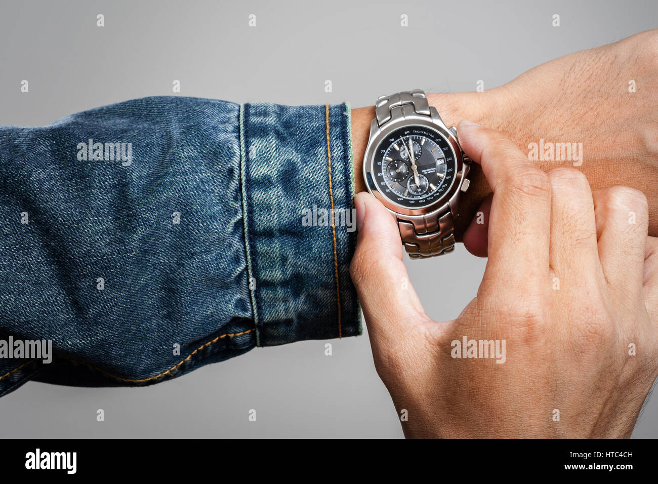 closeup luxury and classy wristwatch on man's wrist Stock Photo - Alamy
