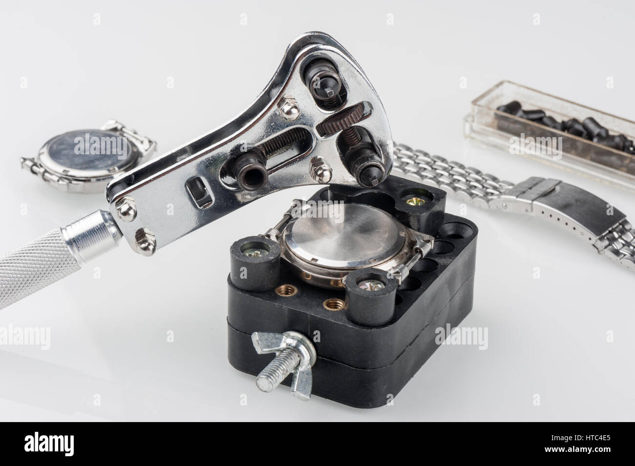 watch case screw back opener, tool for watch Stock Photo - Alamy