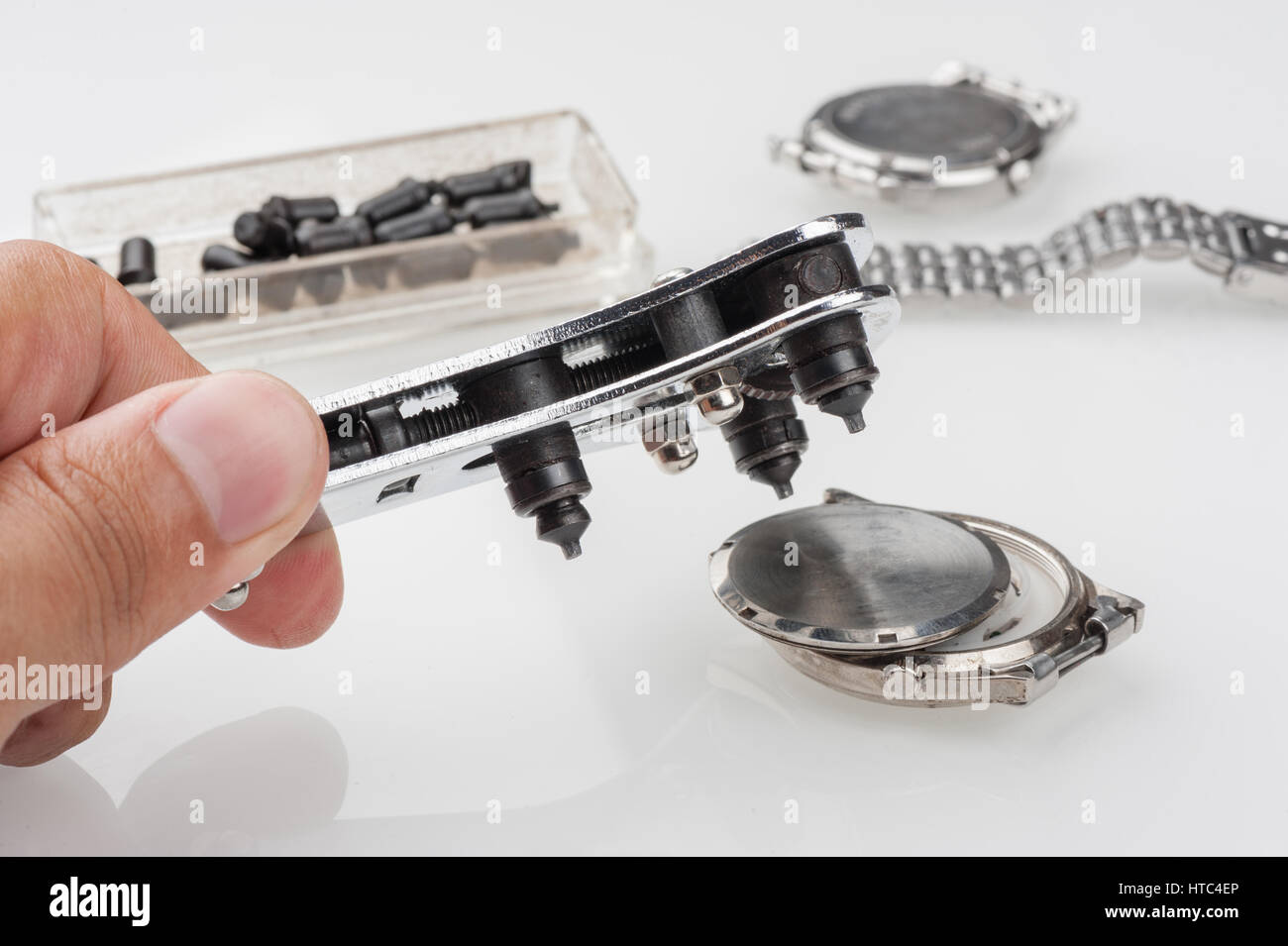 watch case screw back opener, tool for watch Stock Photo - Alamy