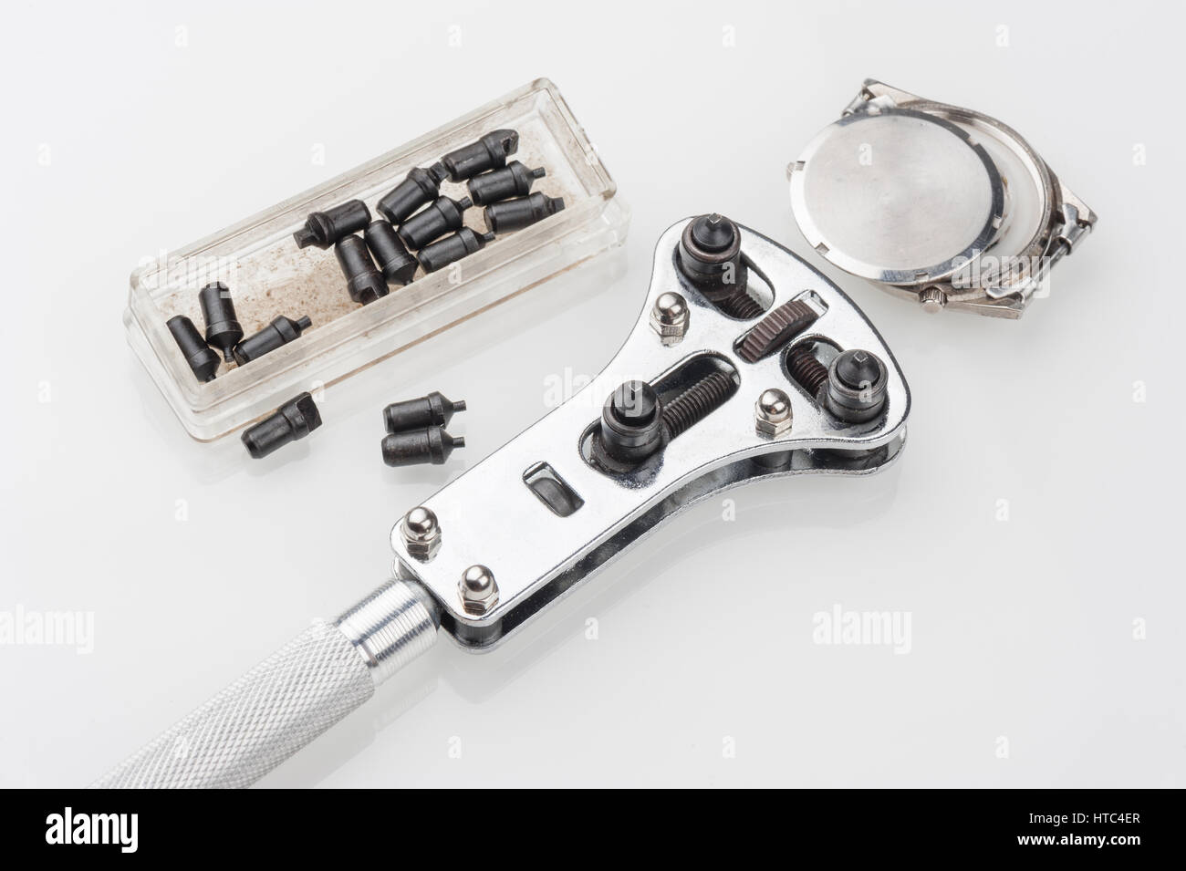 watch case screw back opener, tool for watch Stock Photo - Alamy