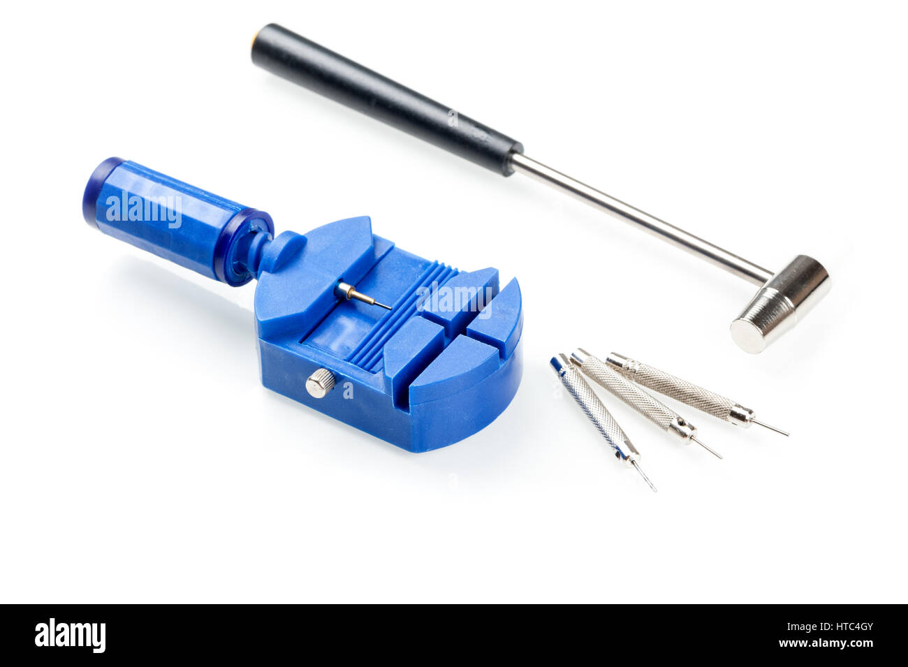 watch pin remover and pin punch on white background, tool for watch ...
