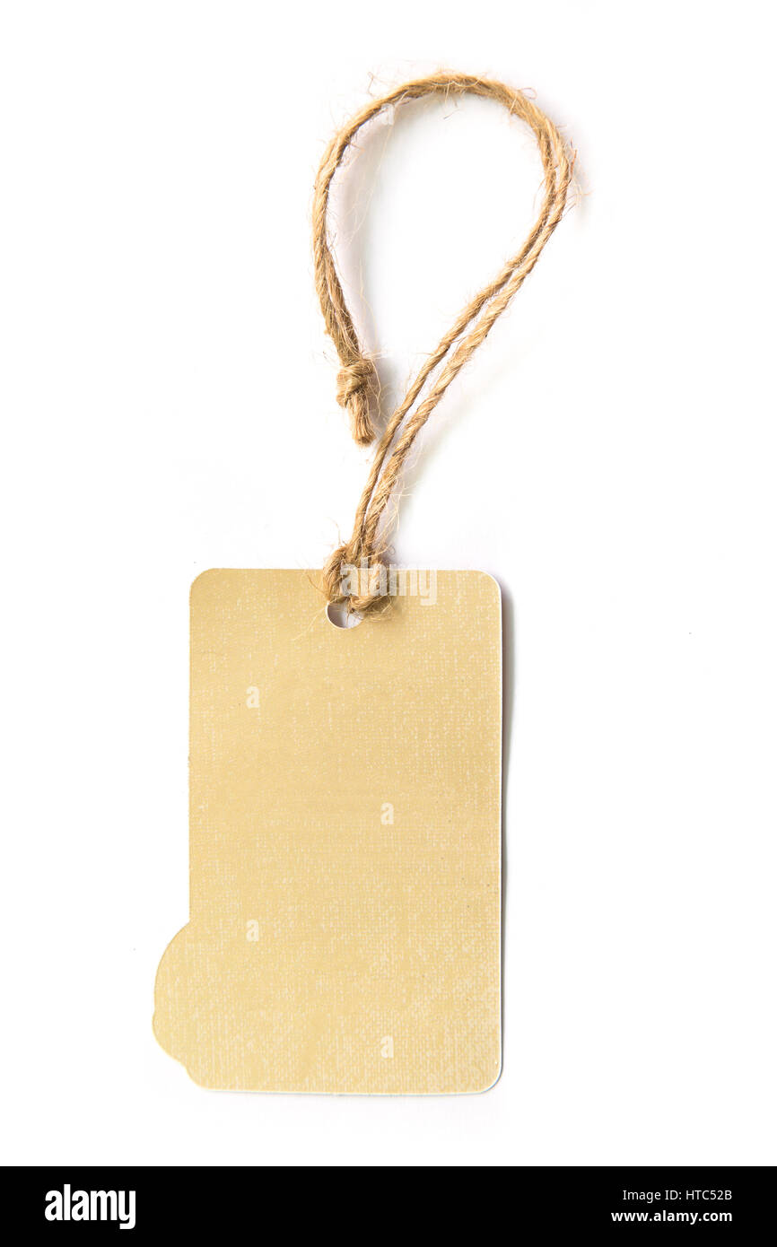 Blank brown cardboard price tag or label on white background Stock ...