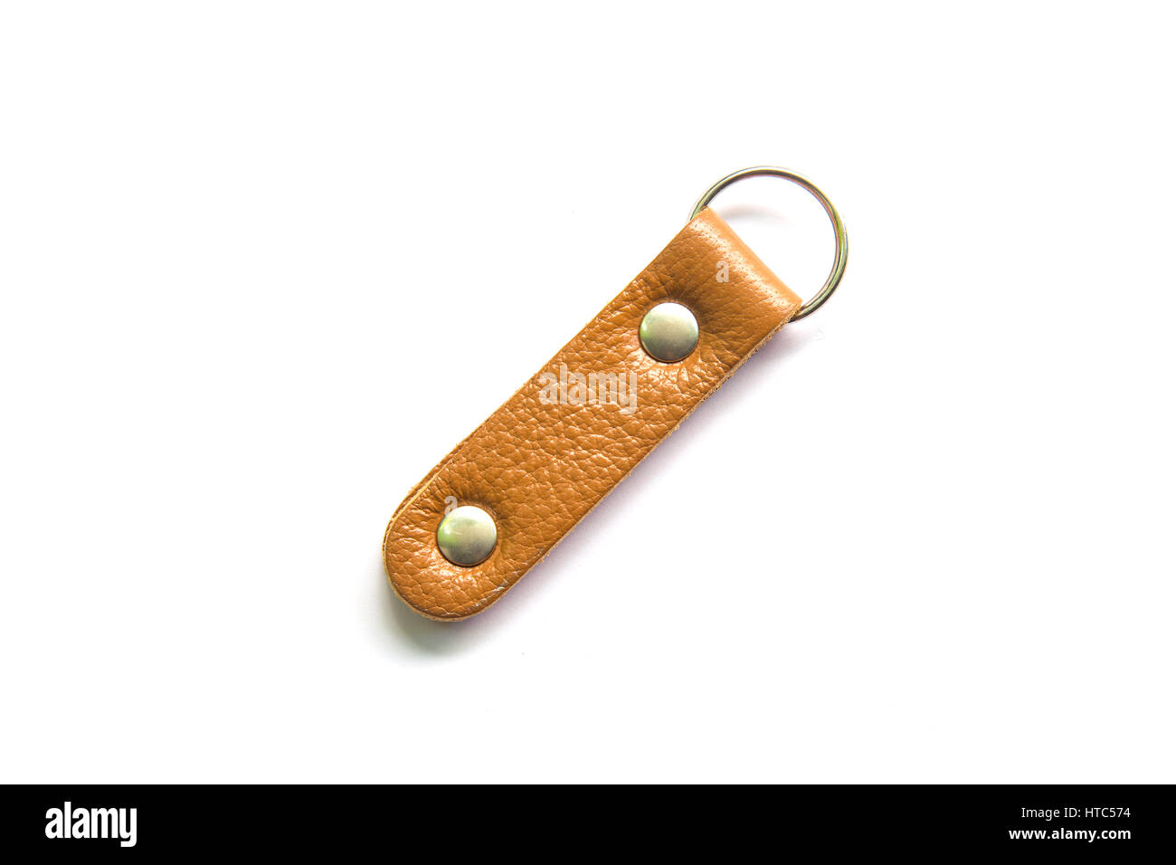 Key ring leather isolated on white background Stock Photo - Alamy