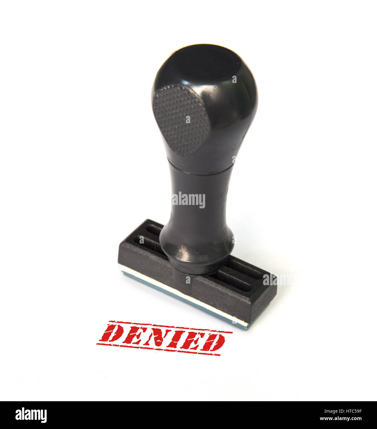 A rubber stamp isolated on white background - Denied Stock Photo - Alamy