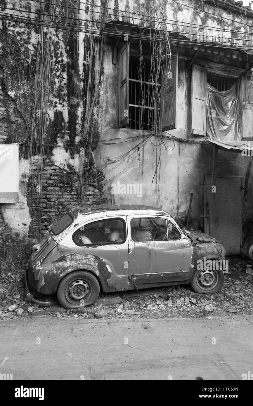 Old beetle car in vintage style Stock Photo - Alamy