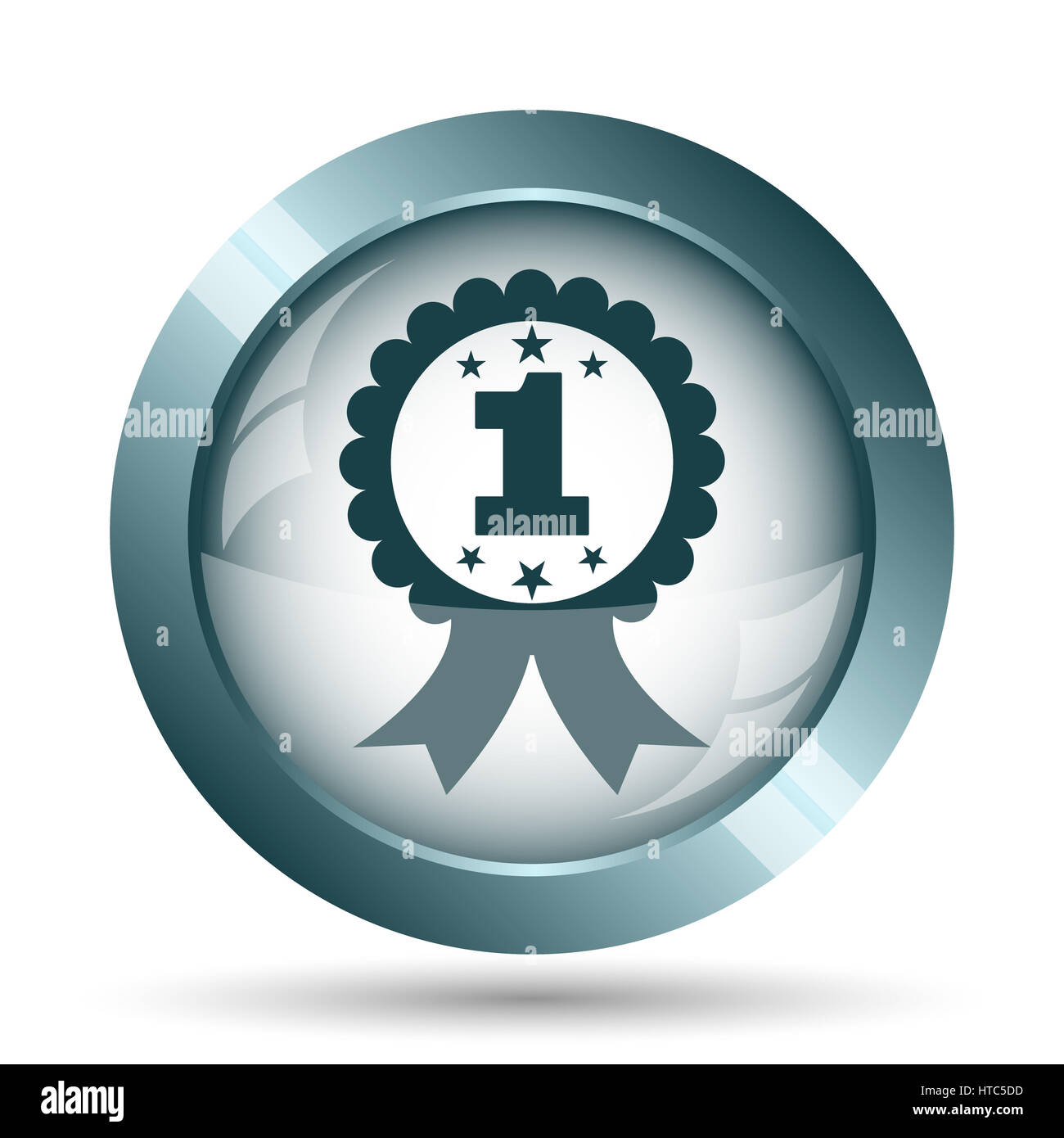 First prize ribbon icon. Internet button on white background Stock ...