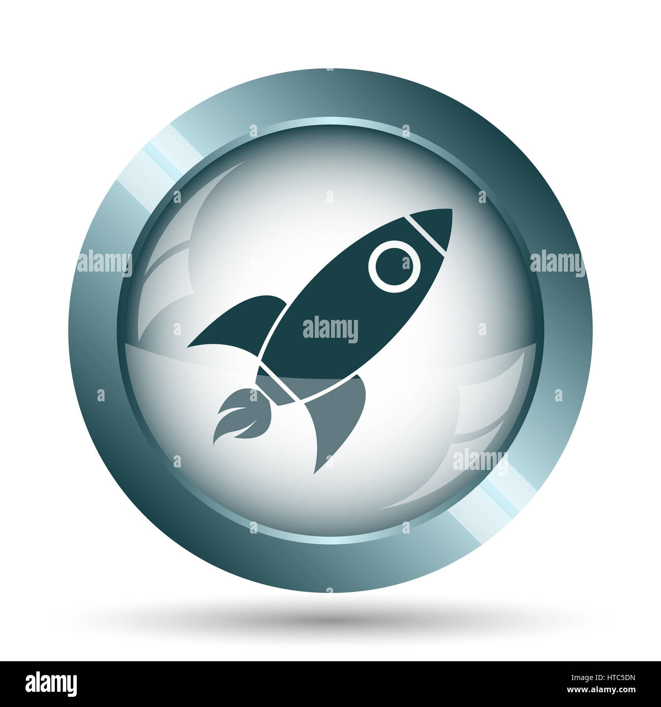 Rocket icon. Internet button on white background Stock Photo - Alamy