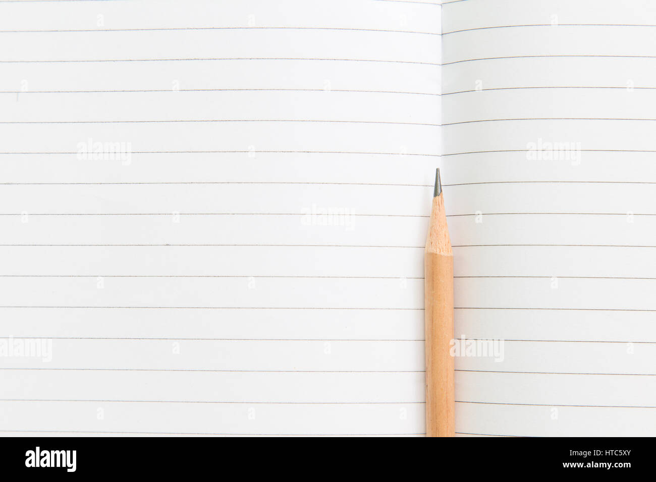 Opened blank notebook pencil hi-res stock photography and images - Alamy