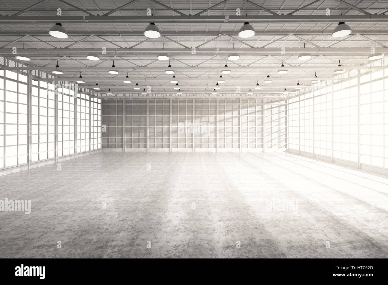 3d rendering interior empty factory Stock Photo - Alamy