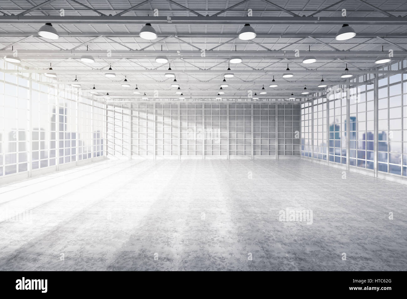 3d rendering interior empty factory Stock Photo - Alamy