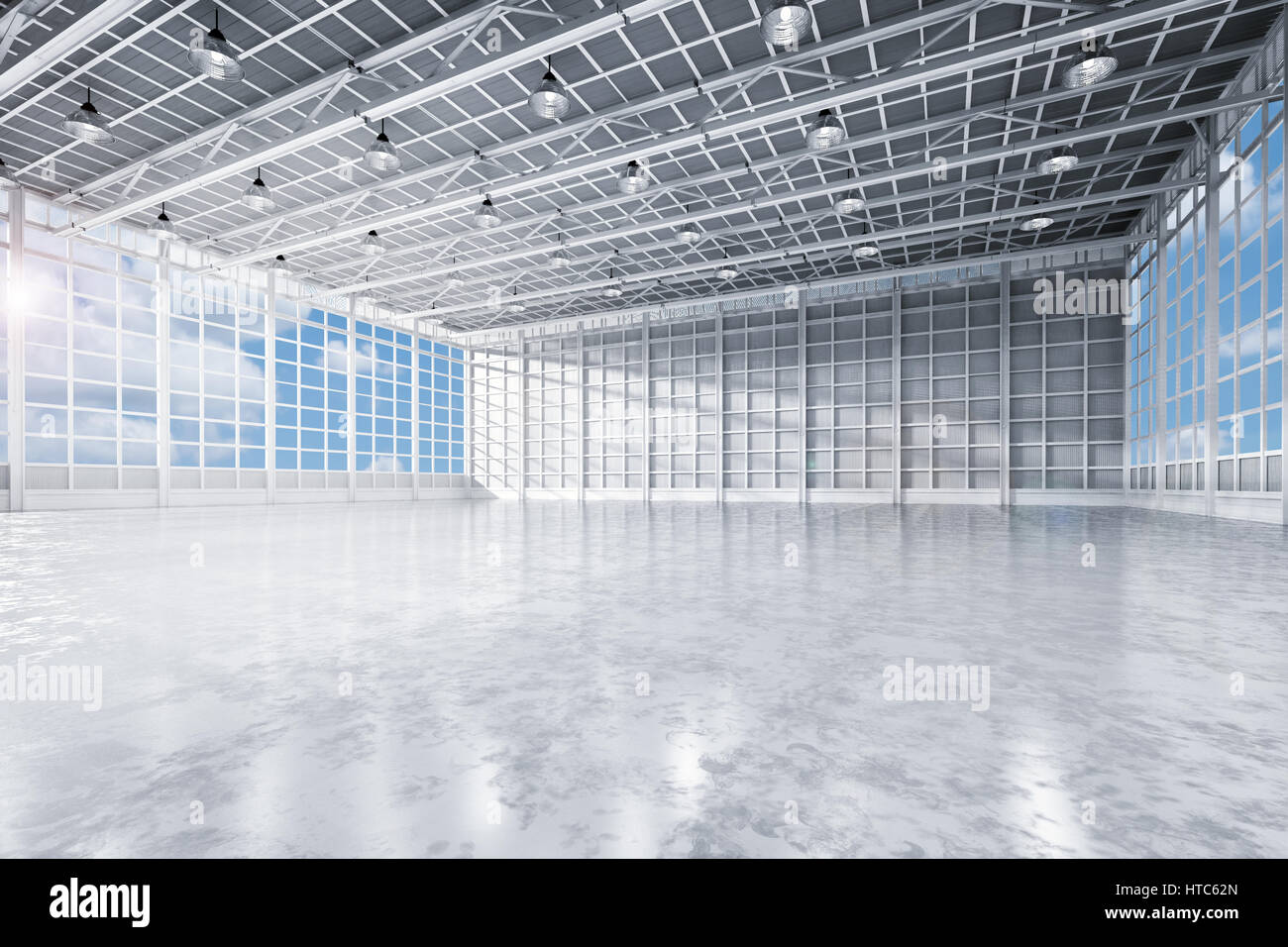 3d rendering interior empty factory Stock Photo - Alamy