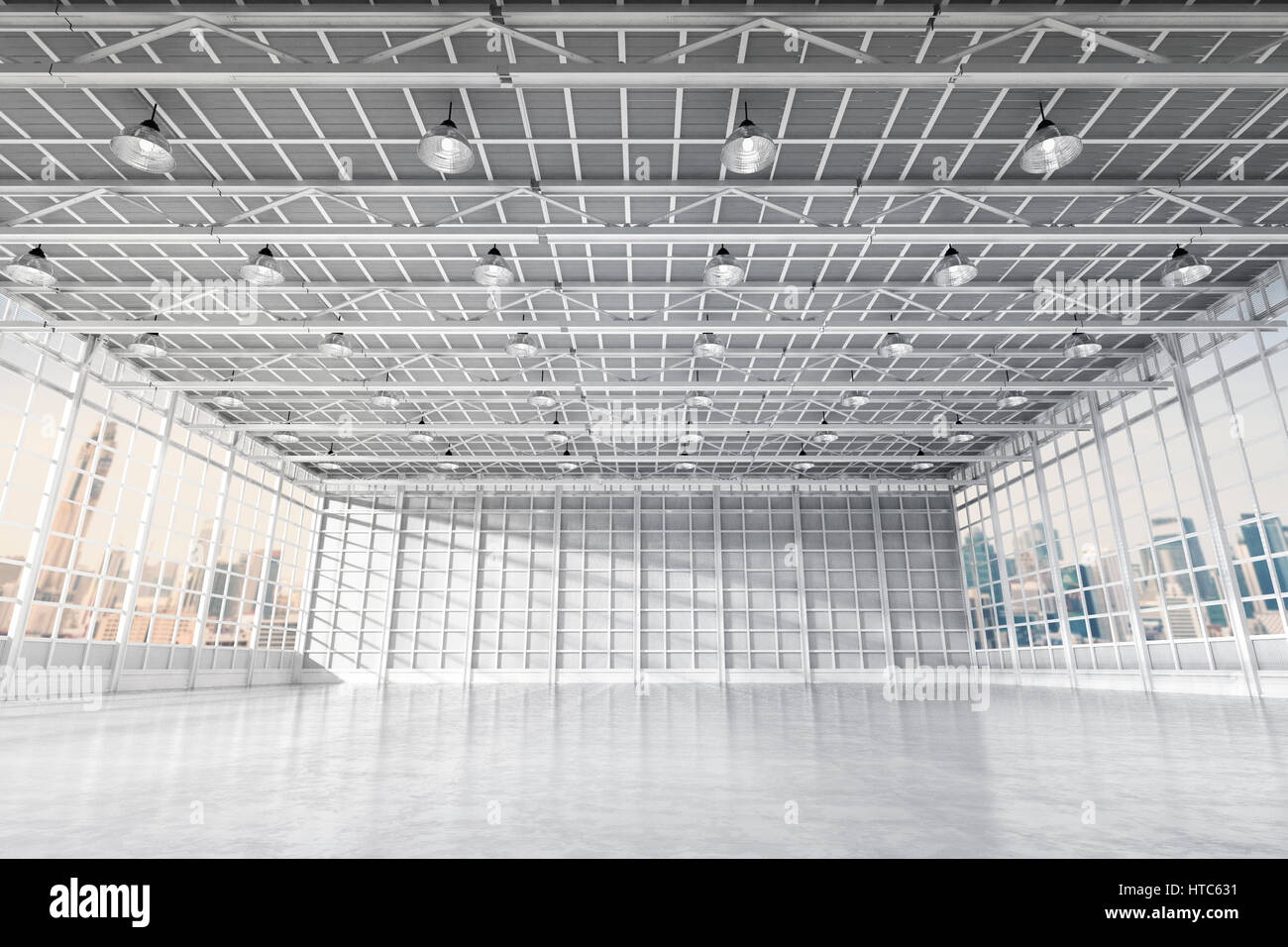 3d rendering interior empty factory Stock Photo - Alamy