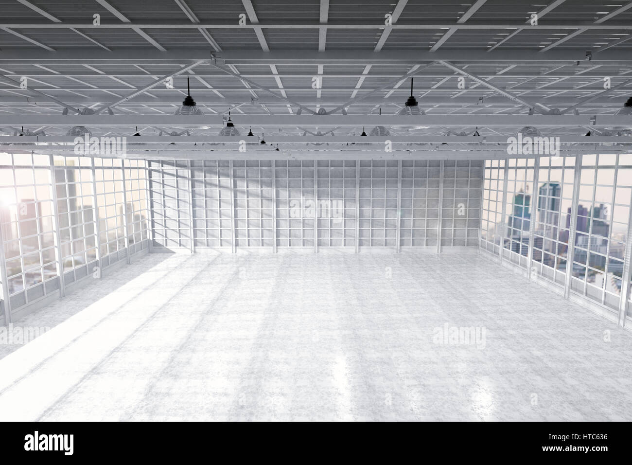3d rendering interior empty factory Stock Photo - Alamy