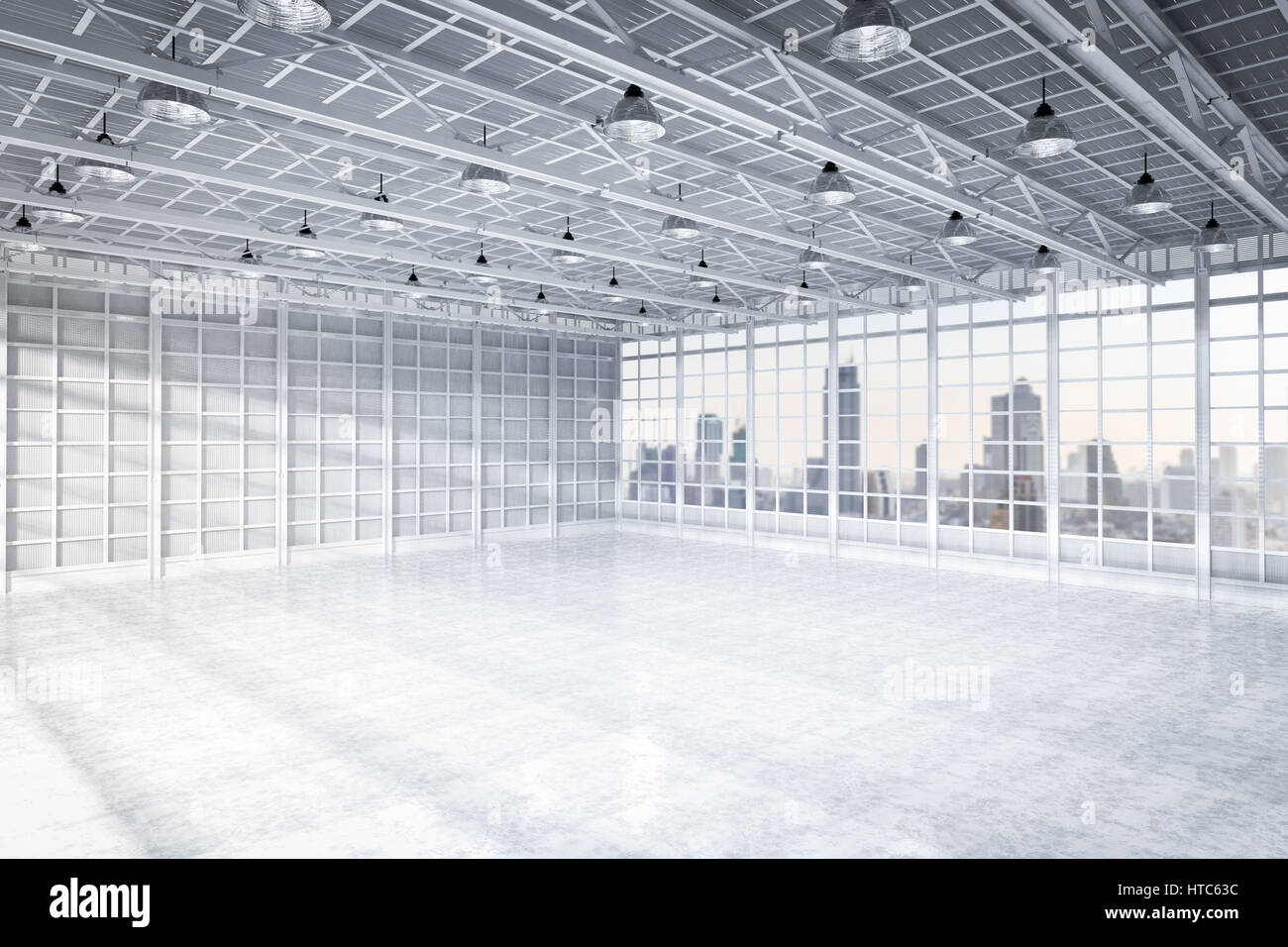 3d rendering interior empty factory Stock Photo - Alamy