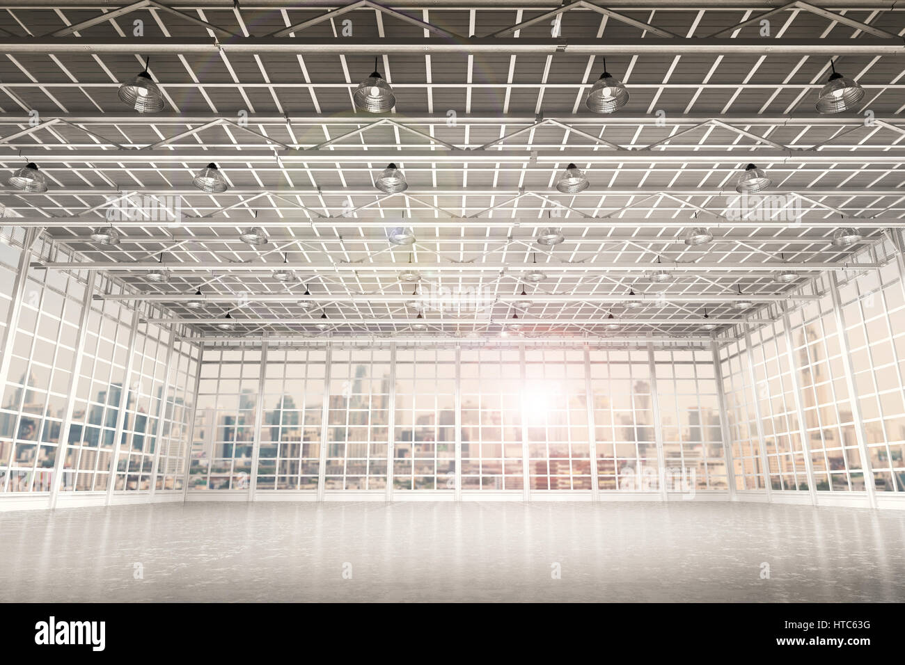 3d rendering interior empty factory Stock Photo - Alamy