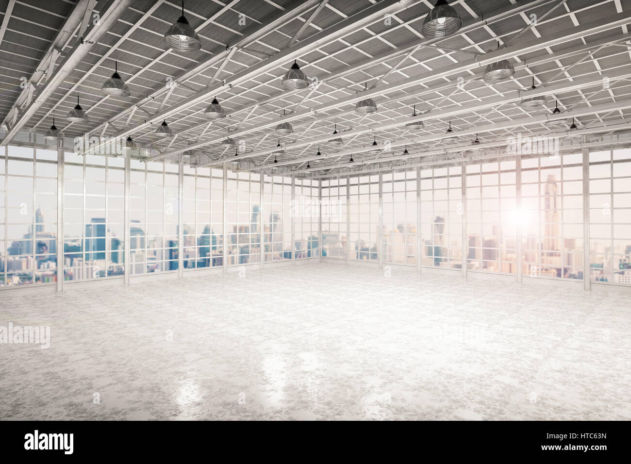 3d rendering interior empty factory Stock Photo - Alamy