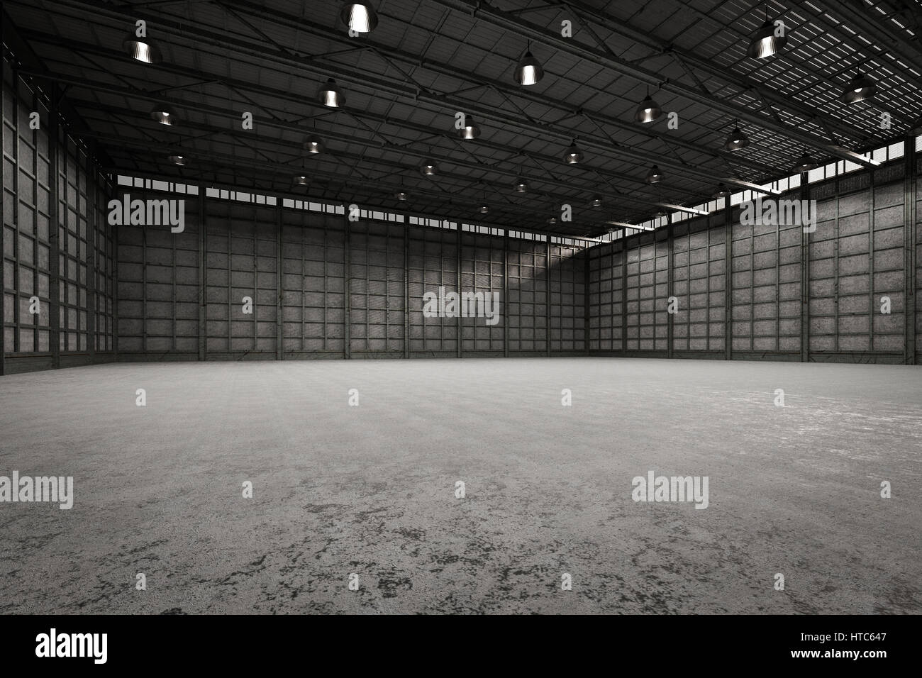 3d rendering interior empty factory Stock Photo - Alamy