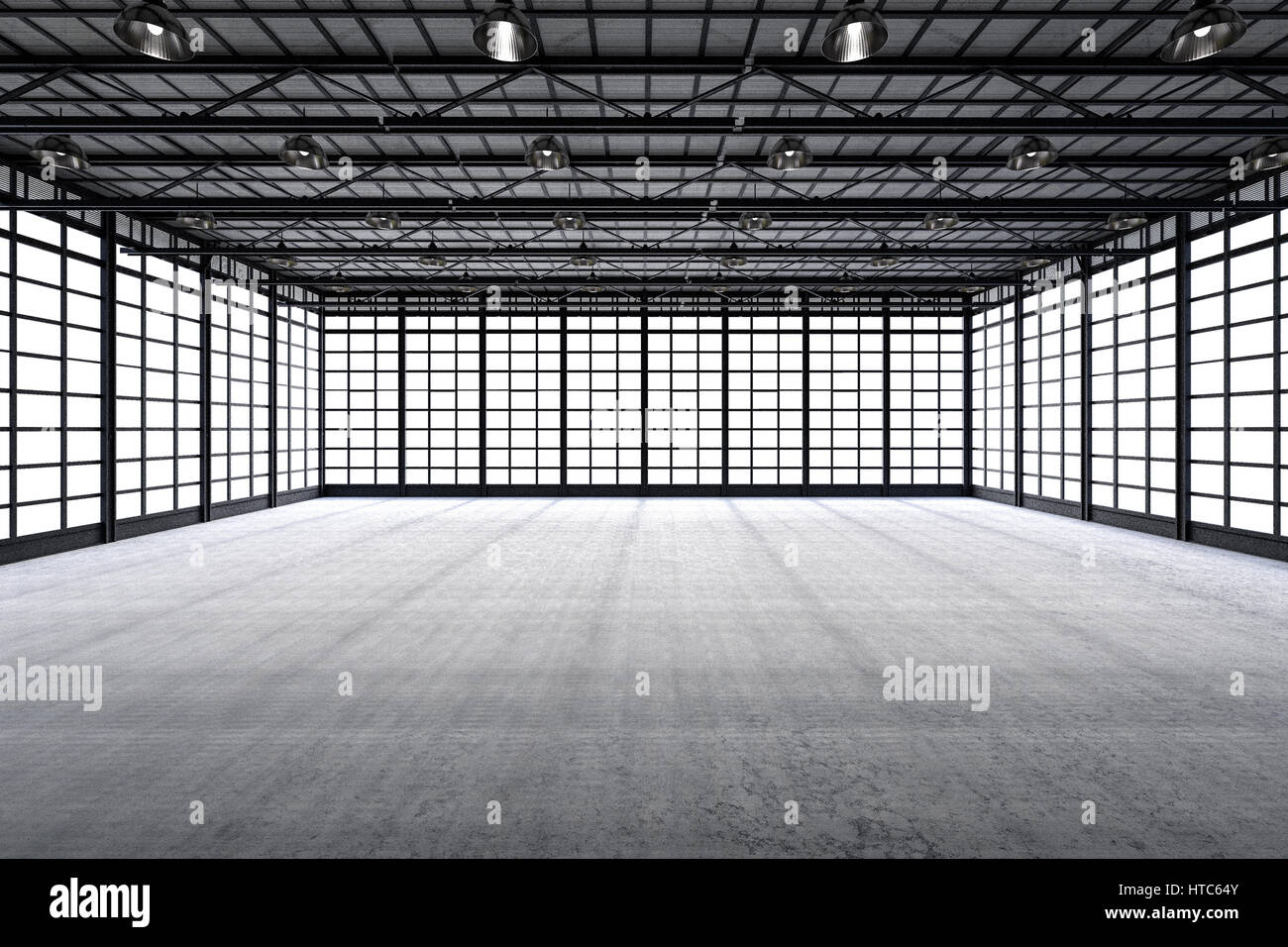3d rendering interior empty factory Stock Photo - Alamy