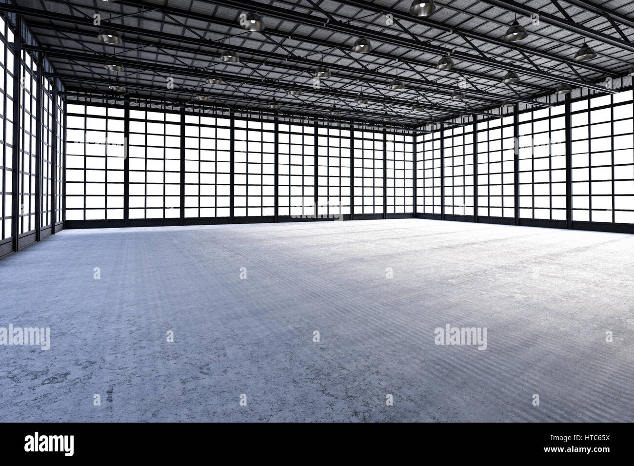 3d rendering interior empty factory Stock Photo - Alamy