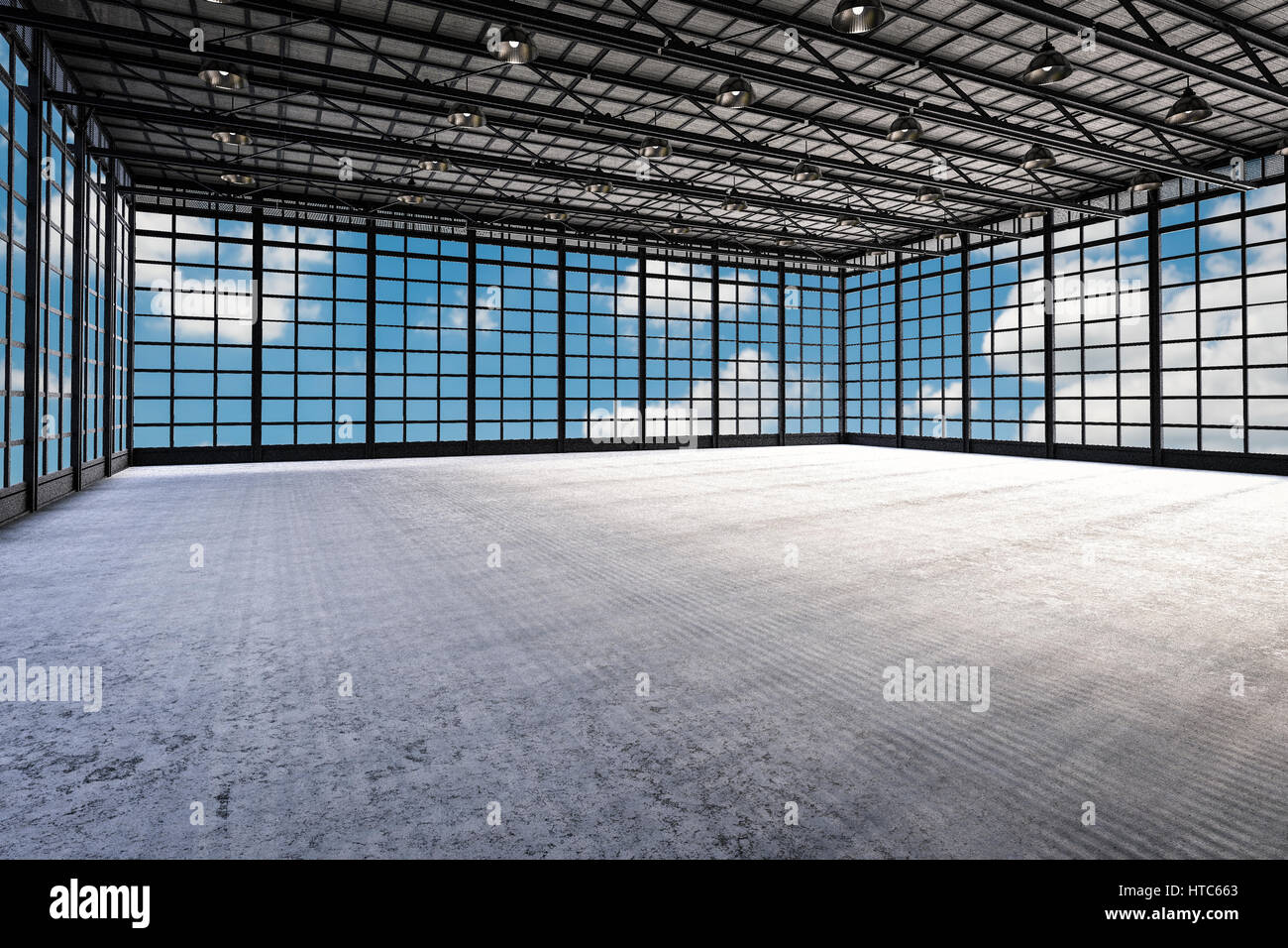 3d rendering interior empty factory Stock Photo - Alamy