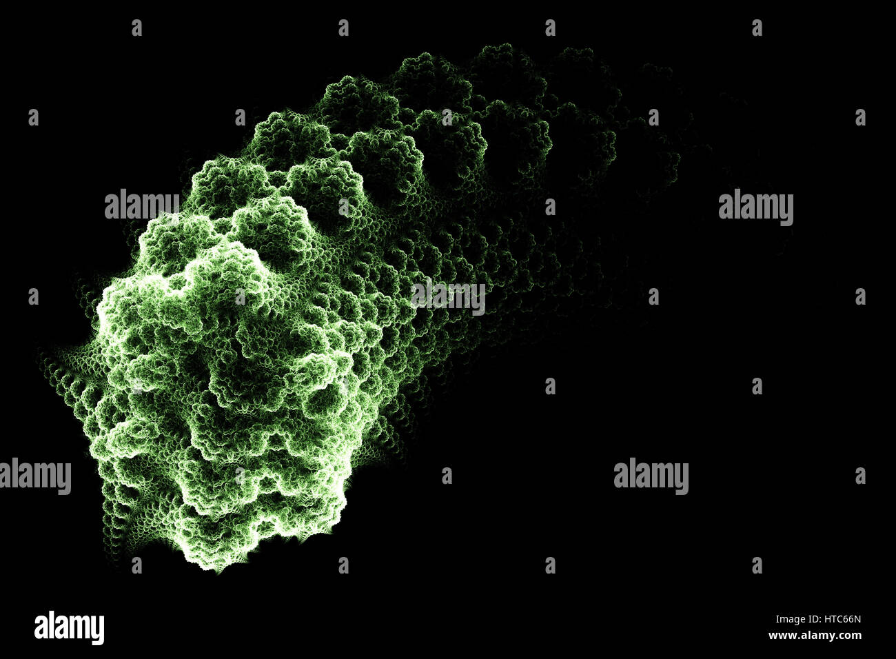 Green germ. Micro organism. Abstract background. Isolated on black ...