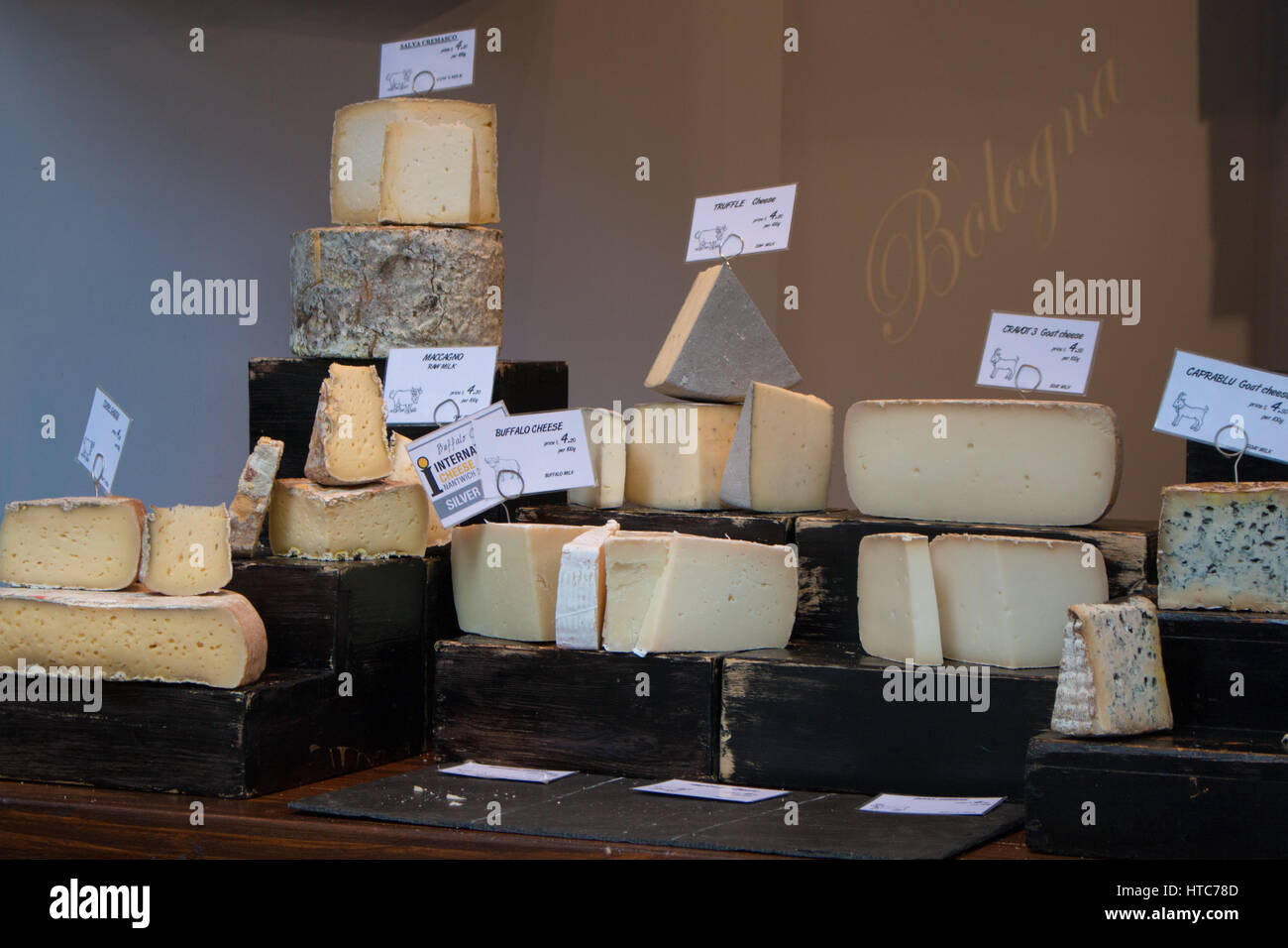 Many types of cheese Stock Photo - Alamy