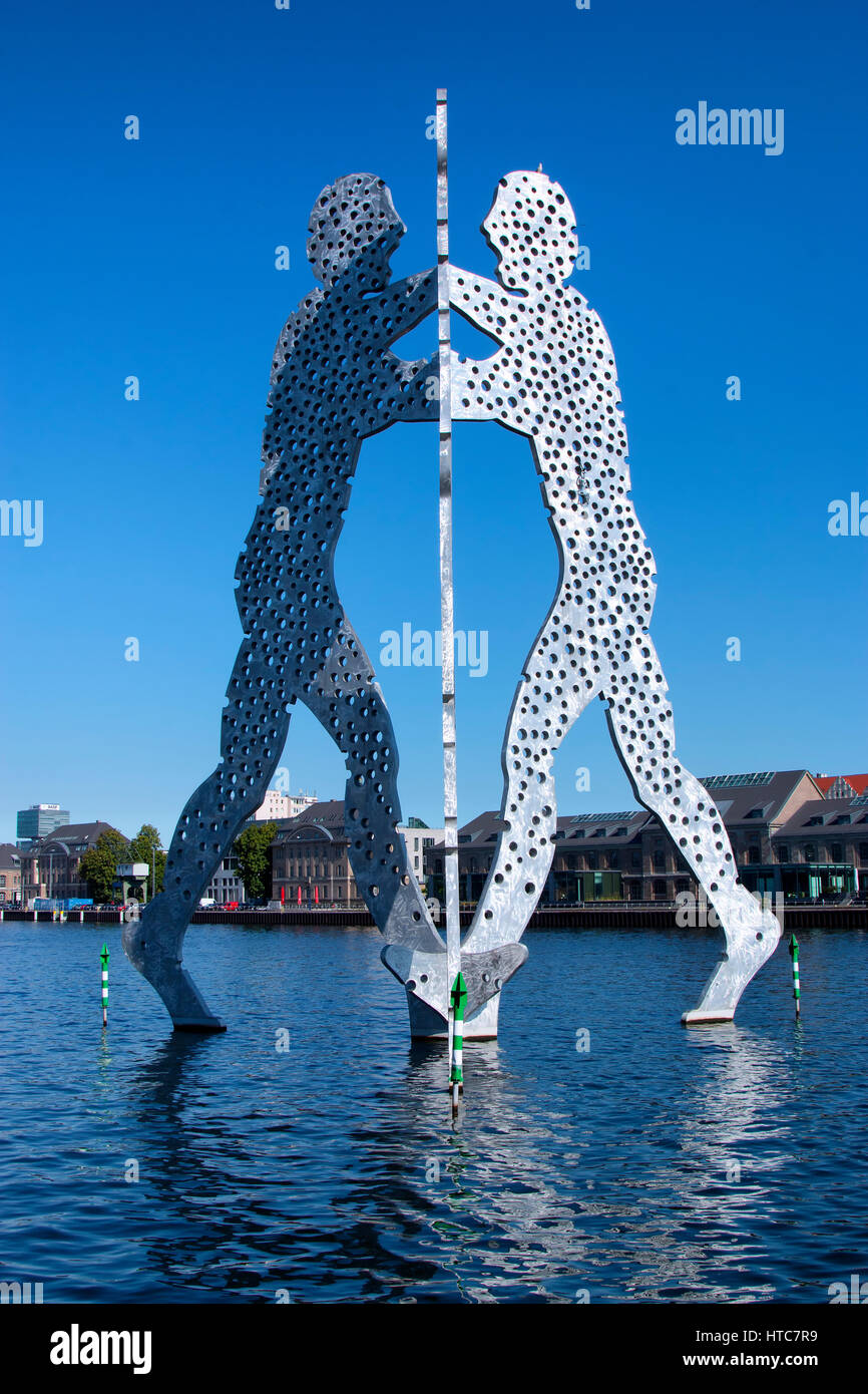 Molecule Man by Jonathan Borofsky on Spree River, Berlin Stock Photo ...