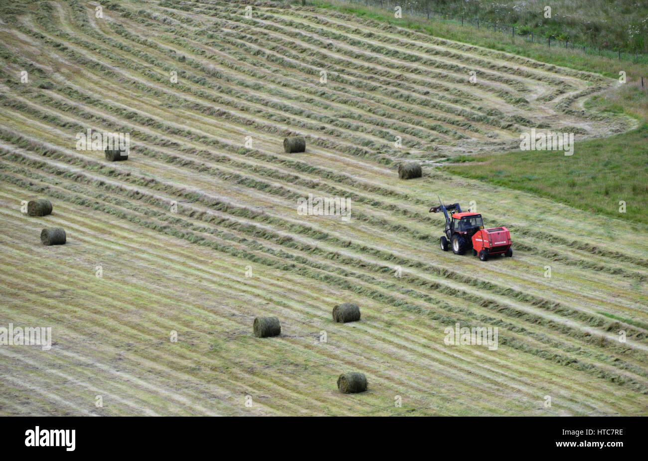 Tractor baling hay hi-res stock photography and images - Alamy