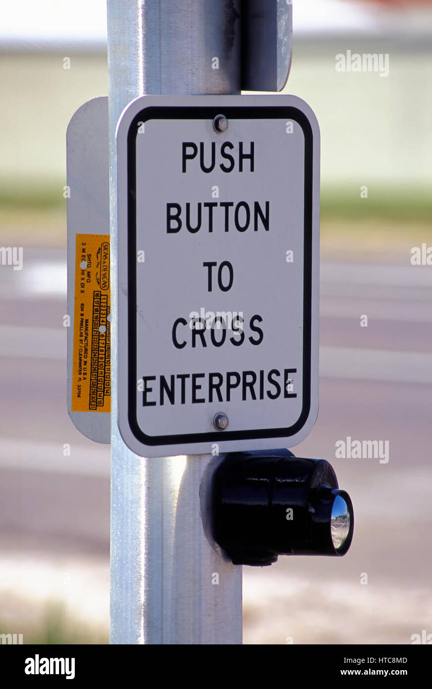 Press Button Sign by the highway in Florida, USA Stock Photo - Alamy