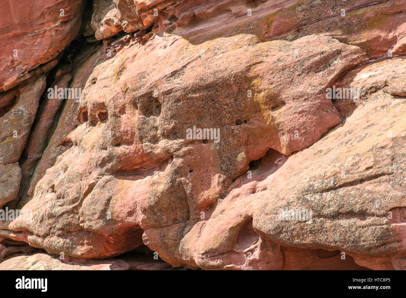 Rock formation that looks like faces in Red Rocks Park, Colorado Stock ...